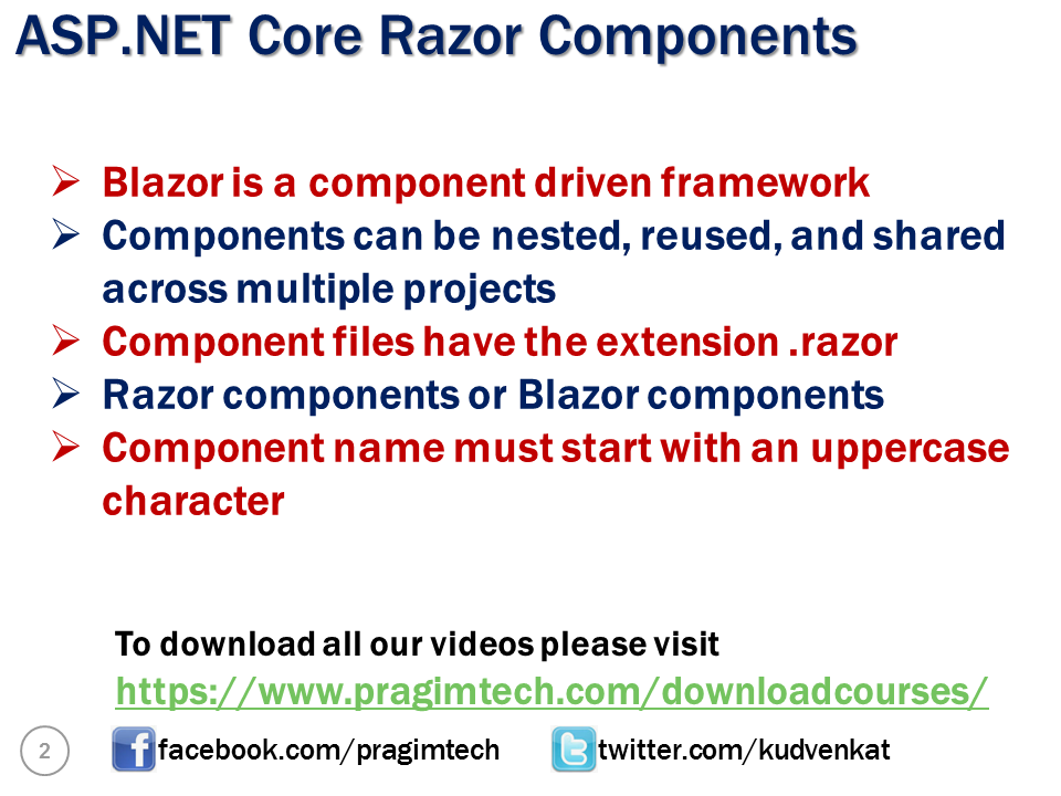 ASP.NET core razor components