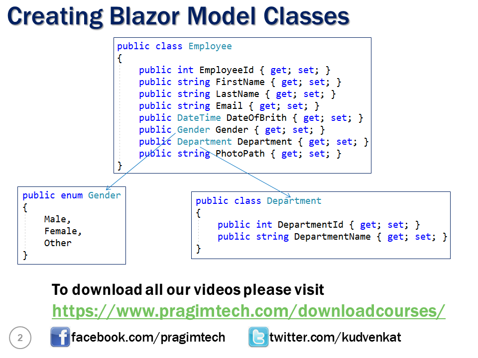 Creating blazor model classes